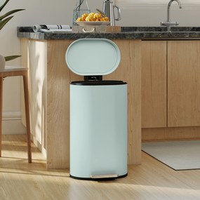 HOMCOM 30 l pedálový odpadkový koš s tichým dovíráním víka, funkcí zajištění otevření, vyjímatelným vnitřním kbelíkem, zelený (36,5 × 31 × 61 cm)