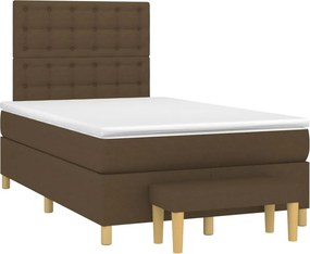 Box spring postel s matrací tmavě hnědá 120x200 cm textil 3137464