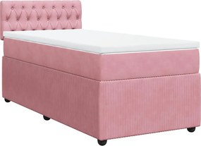 Box spring postel s matrací růžová 90x200 cm samet 3289949