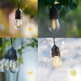 Zahradní světelná girlanda 20 LED teplá bílá E27 20m