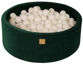 Suchý bazének s míčky 90x30cm s 200 míčky, tmavě zelená: bílá