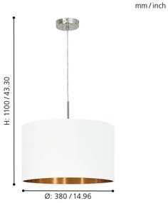 Eglo 95044 - Lustr PASTERI 1xE27/60W/230V