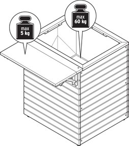 Tchibo - Truhlík se skládacím stolkem »Tinus« - barva: hnědá