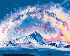Malování podle čísel mount everest pod mléčnou dráhou, 80x100 cm, vypnuté plátno na rám
