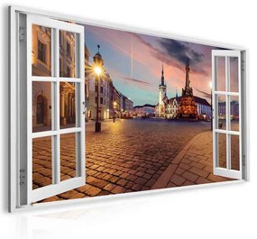 Malvis ® Obraz okno olomoucké náměstí Velikost (šířka x výška): 30x20 cm
