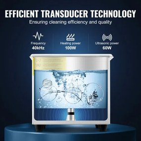 Ultrazvukový čistič 1,3 l Ultrazvukový čisticí stroj z nerezové oceli Digitální