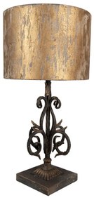 Stolní lampa s ozdobnou stojací nohou a zlatým stínidlem – 36x71 cm