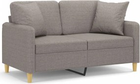 2místná pohovka s polštáři taupe 120 cm textil 3200908