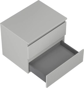 Mexen Rivel, koupelnová skříňka 60 cm s pracovní deskou, 2 zásuvky, drážkovaná, matná šedá, 91A20-06047-2-BFFC62