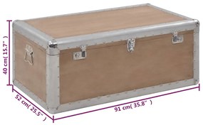 vidaXL Marketos Úložný box z masivního jedlového dřeva 91 x 52 x 40 cm hnědý