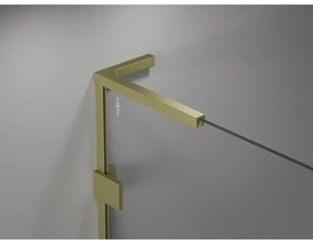 Mexen Lunar, L půlkruhový sprchový kout výklopný doleva 80 x 70 cm, 8mm čiré sklo, zlatý matný profil, 833L-080L-070P-55-00