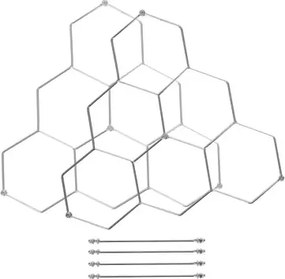 Compactor Hexagon chromovaný / Stojan na víno / pro 6 lahví / skládací