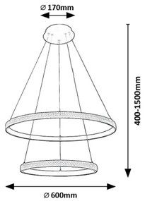 Rabalux 72259 - LED Lustr na lanku GRETE LED/60W/230V 3000K