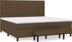 Box spring postel s matrací tmavě hnědá 200x200 cm textil 3136944