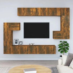 Nástěnná TV skříňka kouřový dub kompozitní dřevo 3114595
