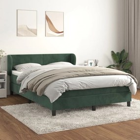 Box spring postel s matrací tmavě zelená 140x190 cm samet 3127370