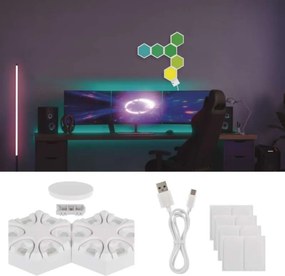 Stolní LED lampa GoSmart Hexagon 6 dílů vícebarevná/bílá