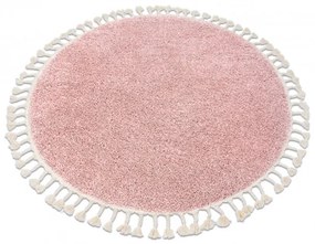 Dywany Łuszczów, Kusový koberec Berber 9000 pink kruh, 160x160 (průměr) kruh, růžová, obývací pokoj