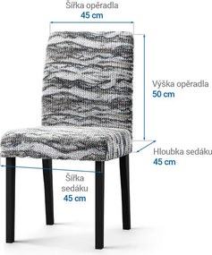 Bielastické potahy OCEANO NOVÉ šedo-modré židle s opěradlem 2 ks (45 x 45 x 50 cm)