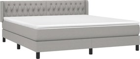 Box spring postel s matrací světle šedá 180 x 200 cm textil 3129969