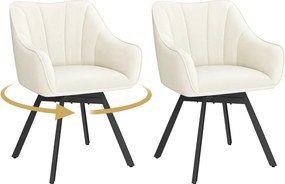 Sada 2 ks – Jídelní židle Yaheetech – béžová, 55 cm (šířka) × 58,5 cm (hloubka) × 82 cm (výška) (257264776407)