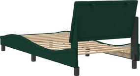 Rám postele bez matrace Hanko tmavě zelená 90 x 200 cm samet 3207828