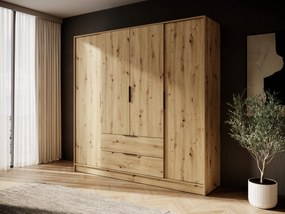 Šatní skříň Kelly 4D 206 cm dub artisan
