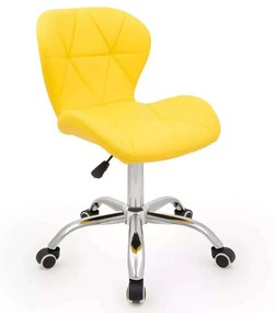 LuxuryForm DESIGN Židle LIVIO na stříbrné podstavě s kolečky - žlutá