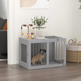 PawHut klec pro psa, domácí bouda, klec pro střední psy, box pro psa s dvířky, psí bouda, přepravní klec, 80x50x56,5cm