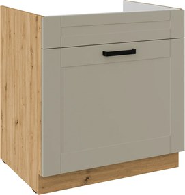 LUNA sa | dolní skříňka 80 ZL 1S dřezová | 80 cm | PREMIUM BOX | artisan/světle šedá