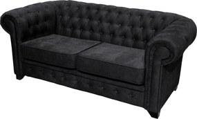 XXXLutz POHOVKA CHESTERFIELD, dřevo, textil, kompozitní dřevo, černá MID.YOU - Pohovky - 000694009804