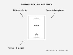 MÁTA - Samolepka na kořenky 3 x 4 cm - DomaLEP varianta: BÍLÁ - tučné písmo