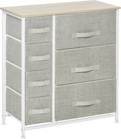 HOMCOM Komoda s 7 Úložnými Kapsami z netkané textilie - 63,5x30x71 cm Šedá | Aosom