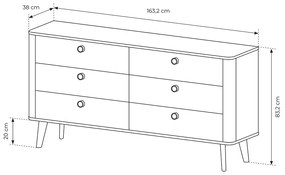 VIKI d | komoda 163 6S | 163,2 cm | dub barista
