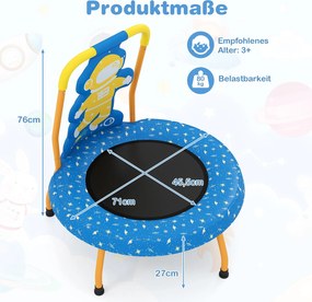 Costway Φ71 cm dětská trampolína s rukojetí a krytem okraje mini