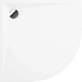 Deante Kerria Plus, čtvrtkruhová akrylátová sprchová vanička 90x90x3 cm, hloubka 1,5cm, technologie Solid, bílá, KTS_053B