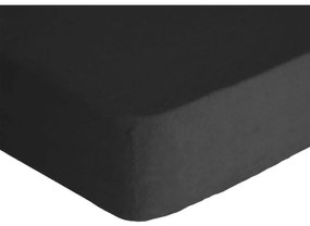 DekorTextil Napínací prostěradlo FROTÉ Premium černé ROZMĚR: (š/d/v) 100 x 200 x 20 cm