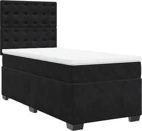 Box spring postel s matrací černá 80 x 200 cm samet 3290776