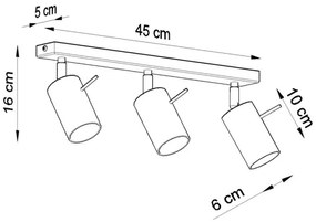 Sollux SL.0451 - Stropní bodové svítidlo RING 3xGU10/10W/230V