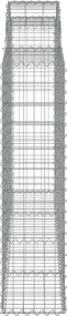 Klenuté gabionové koše 2 ks 200x30x120/140cm pozinkované železo 3146131