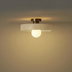 Retro Ceiling Lamp Bronze with Beige Glass - Jina