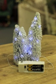 Zasněžené vánoční stromky LED 18cm