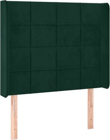 Box spring postel s matrací a LED tmavě zelená 90x190 cm samet 3139538