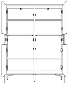 UNO | komoda W4D2S | 102,7 cm | béžová | lamino o síle 18 mm