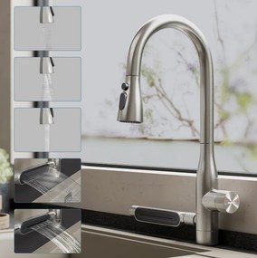 design kuchyňská baterie DOPORRO Bogen 2 - nerez a vodopád