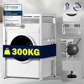 Regál nad pračku Gannet – bílá