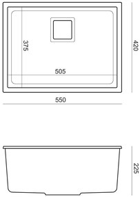 Granitový dřez REA DAVID 50 šedý metalic, odtokový komplet zlatý