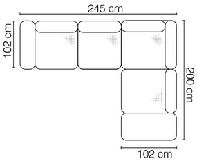 Sedací souprava SIDOLO | 245x200 | nerozkládací | VÝBĚR TKANIN a NOŽIČEK