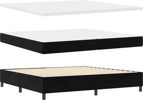 Postel s boxspringem s čelo Černý 200 x 200 cm samet 3339922