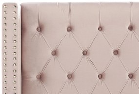 Sametová postel 140 x 200 cm růžová LUBBON Beliani